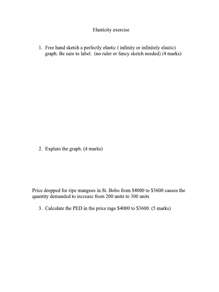 Elasticity Exercise | PDF