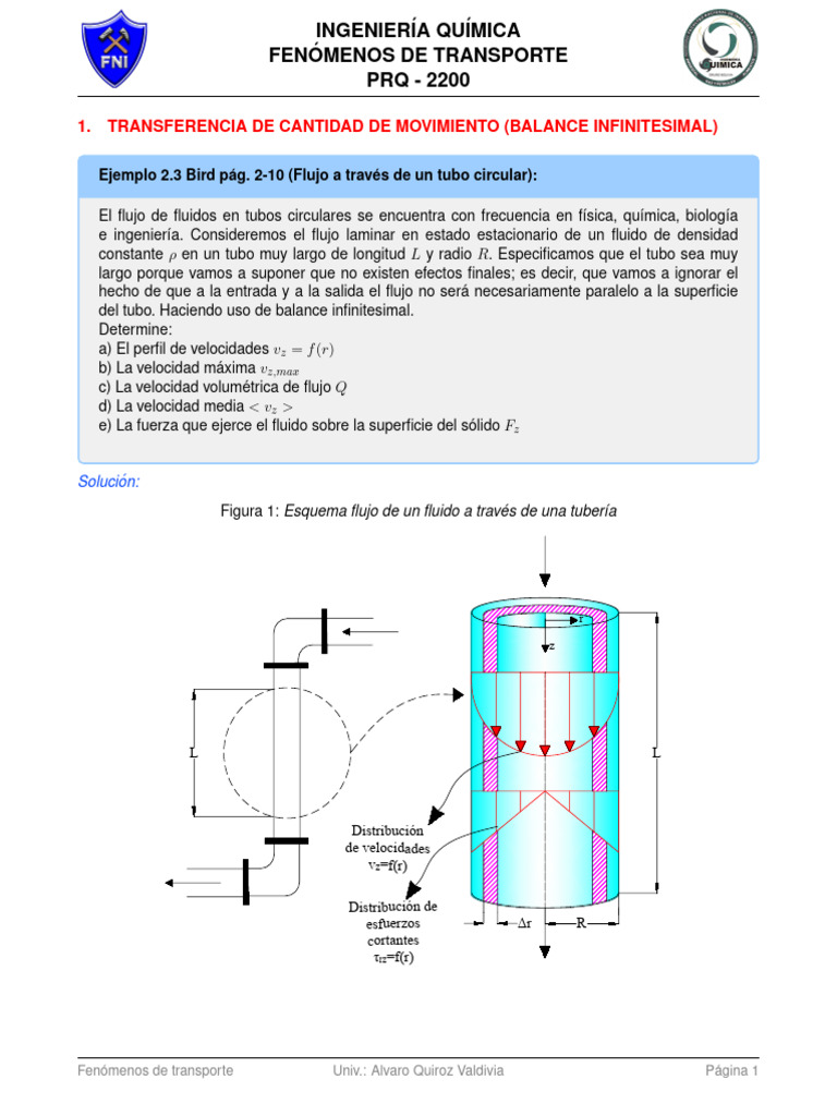 Fenómenos de Transporte en Fluidos | PDF | Dinámica de fluidos | Flujo