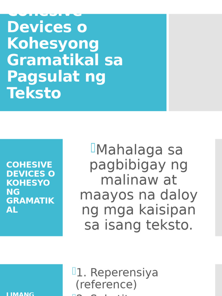 Gamit NG Cohesive Devices | PDF