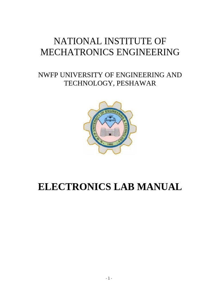 Electronics Lab Manual | PDF | Capacitor | High Voltage