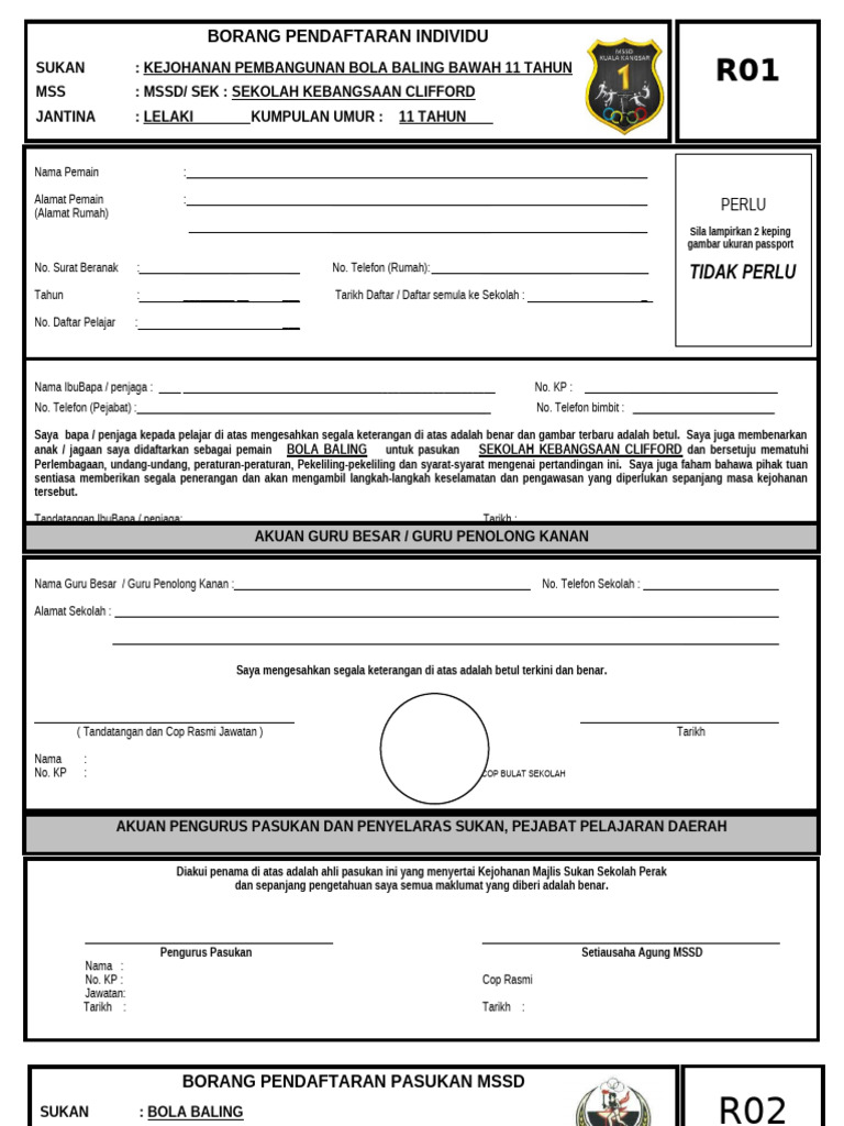 Borang R01, R02 - Pembangunan MSSPK B12 - 2024 | PDF