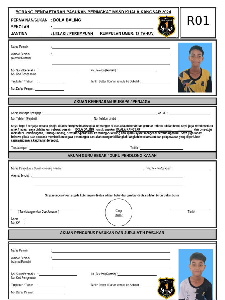 Borang R01-MSSPK 2024-Bola Baling | PDF