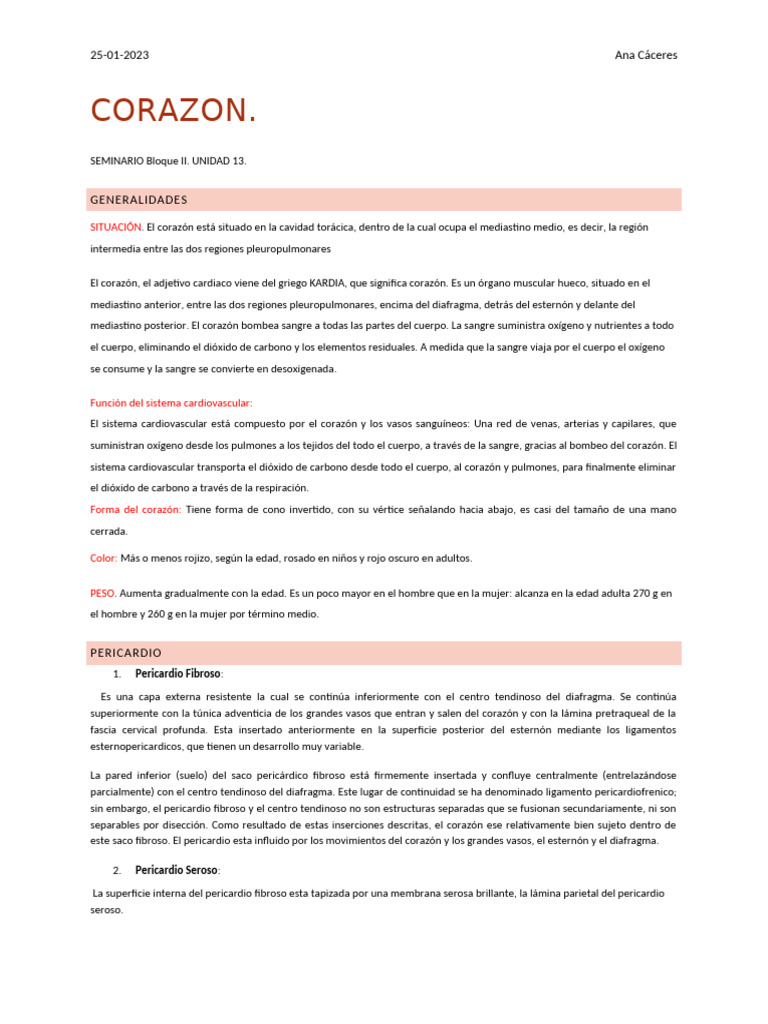 Corazon. Bloque II | PDF | Sistema circulatorio | Corazón