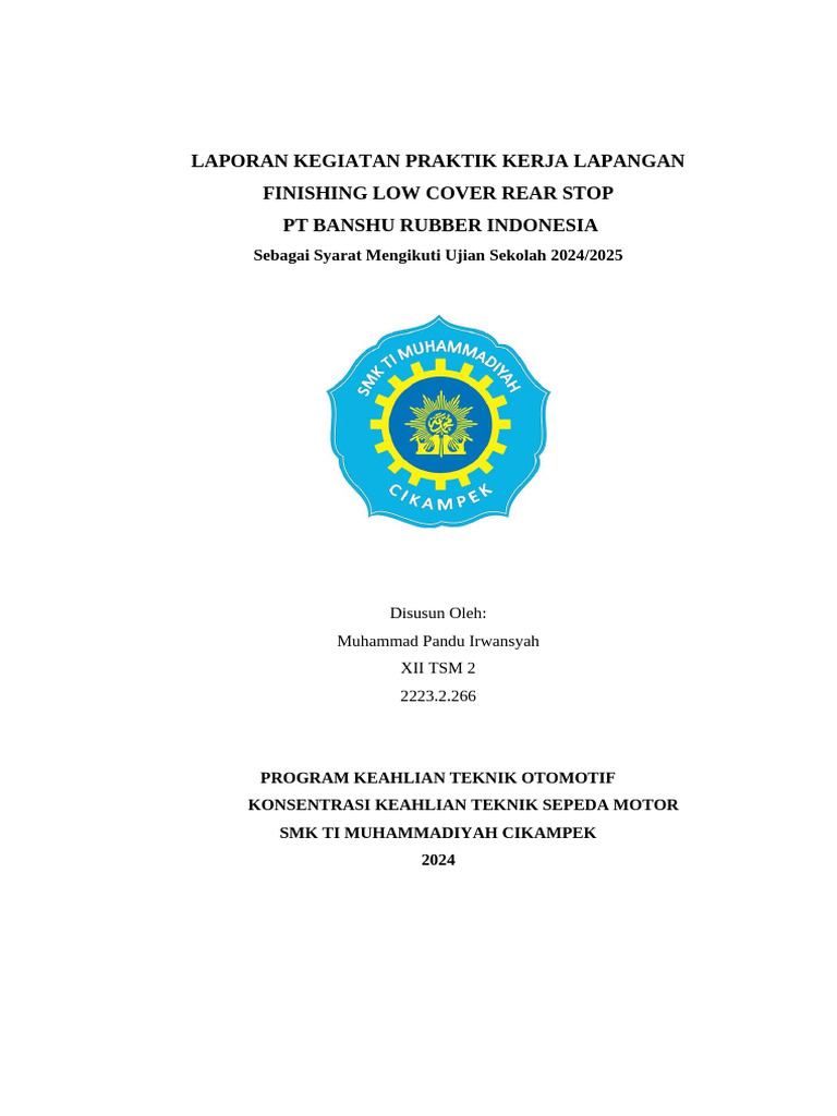 Laporan PKL Muhammad Pandu Irwansyah (finaly) 1 | PDF