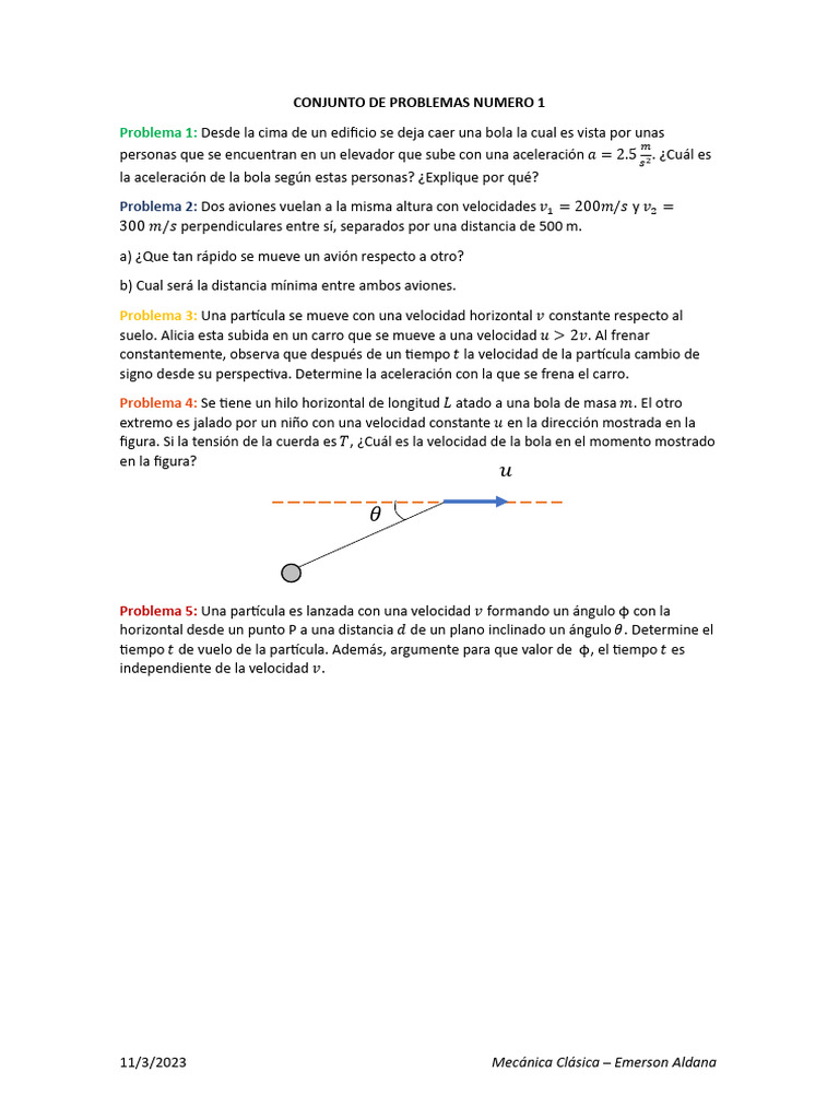 Set de problemas 1 | PDF