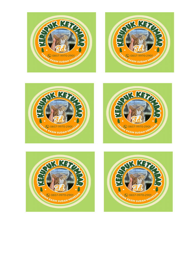 Label Kerupuk Ketumbar | PDF