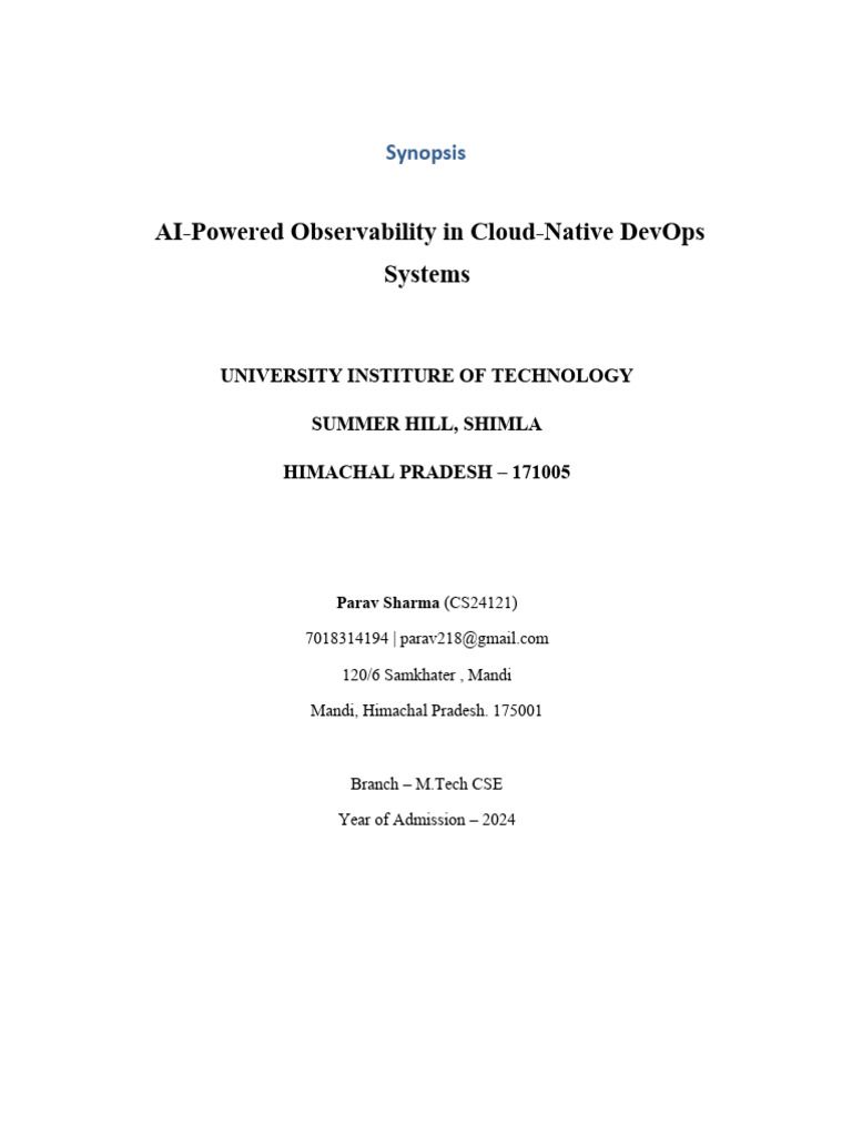 MTech_Thesis_Synopsis (2) (2) | PDF | Artificial Intelligence | Intelligence (AI) & Semantics