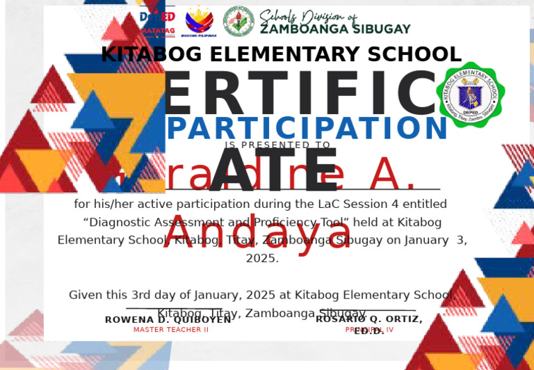 Lac Certificate Participation | PDF