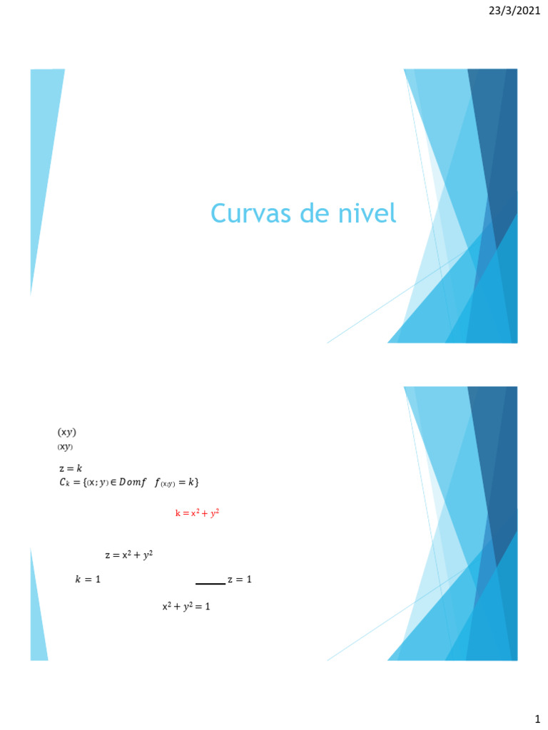 Curvas de Nivel y Superficies | PDF | Curva | Geometría del plano euclidiano