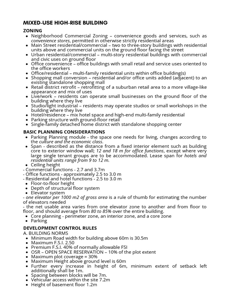 Mixed-Use High-Rise Building | PDF | Mixed Use Development | Urban Planning