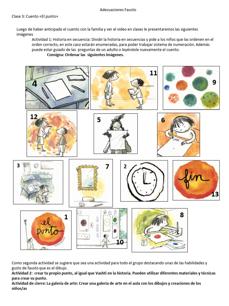 Actividades del cuento "El punto" | PDF