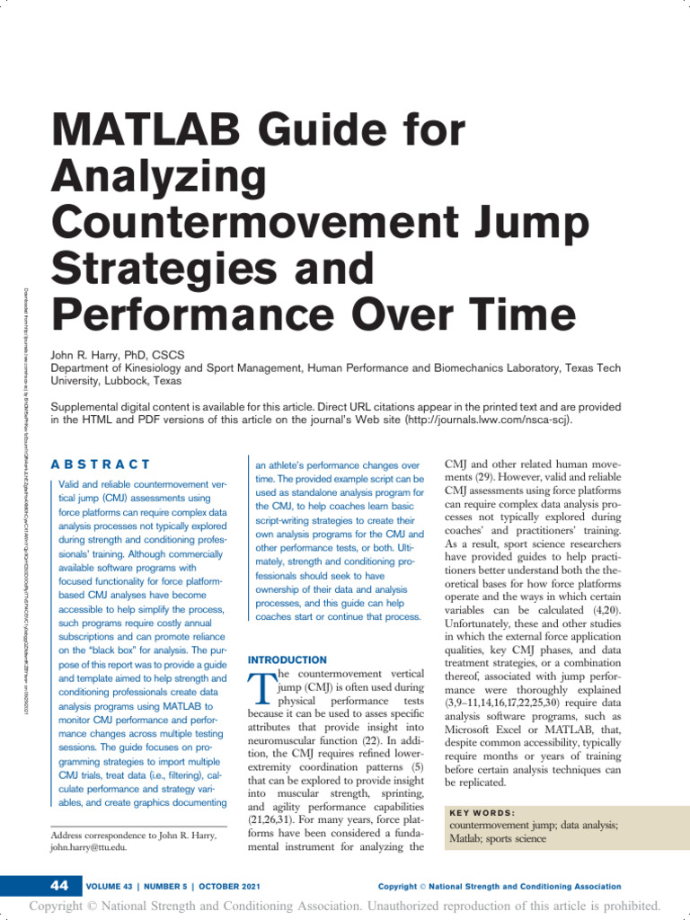 Harry 2021 Mat Lab Guide For CMJ Analyses | PDF | Matlab | Computer File