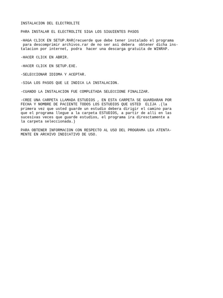 Instalacion Del Electrolite | PDF