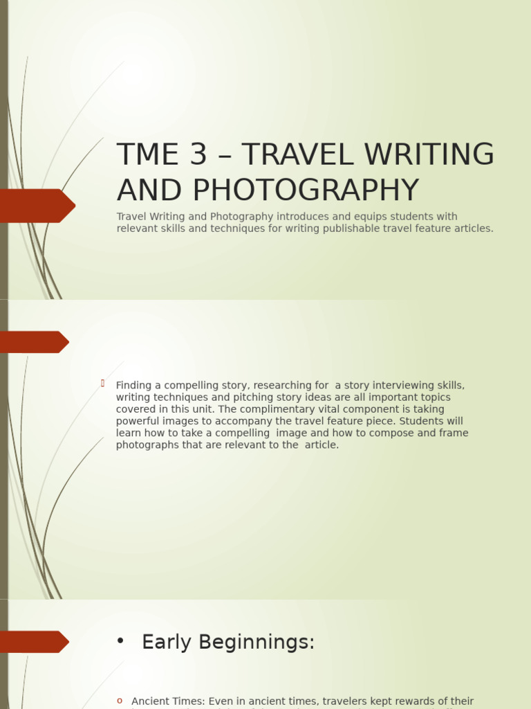 Travel Writing and Photography Skills | PDF