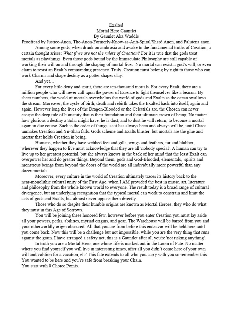 Exalted - Mortal Heroes | PDF