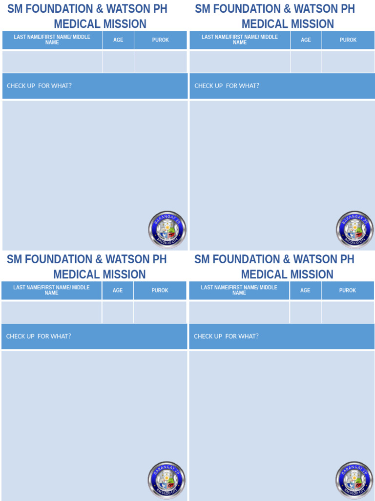 Medical Mission Check-Up List | PDF