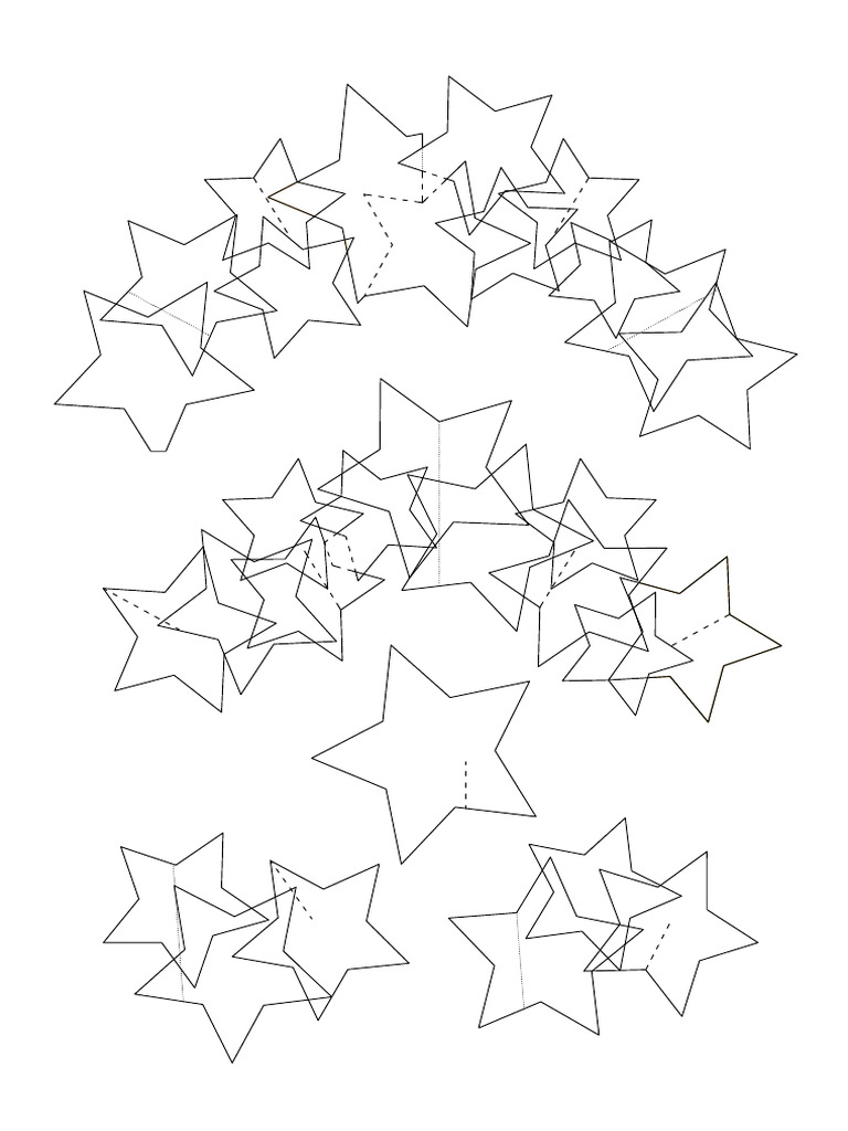 Yellow Stars Pop-Up Card Paper Model | PDF