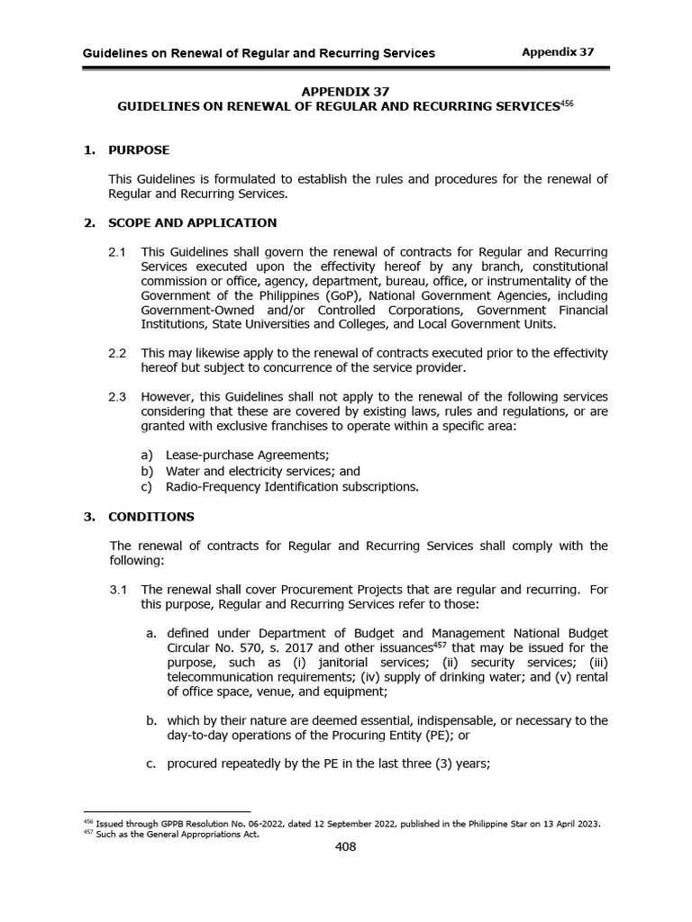 Renewal Guidelines for Services Contracts | PDF | Government | Justice