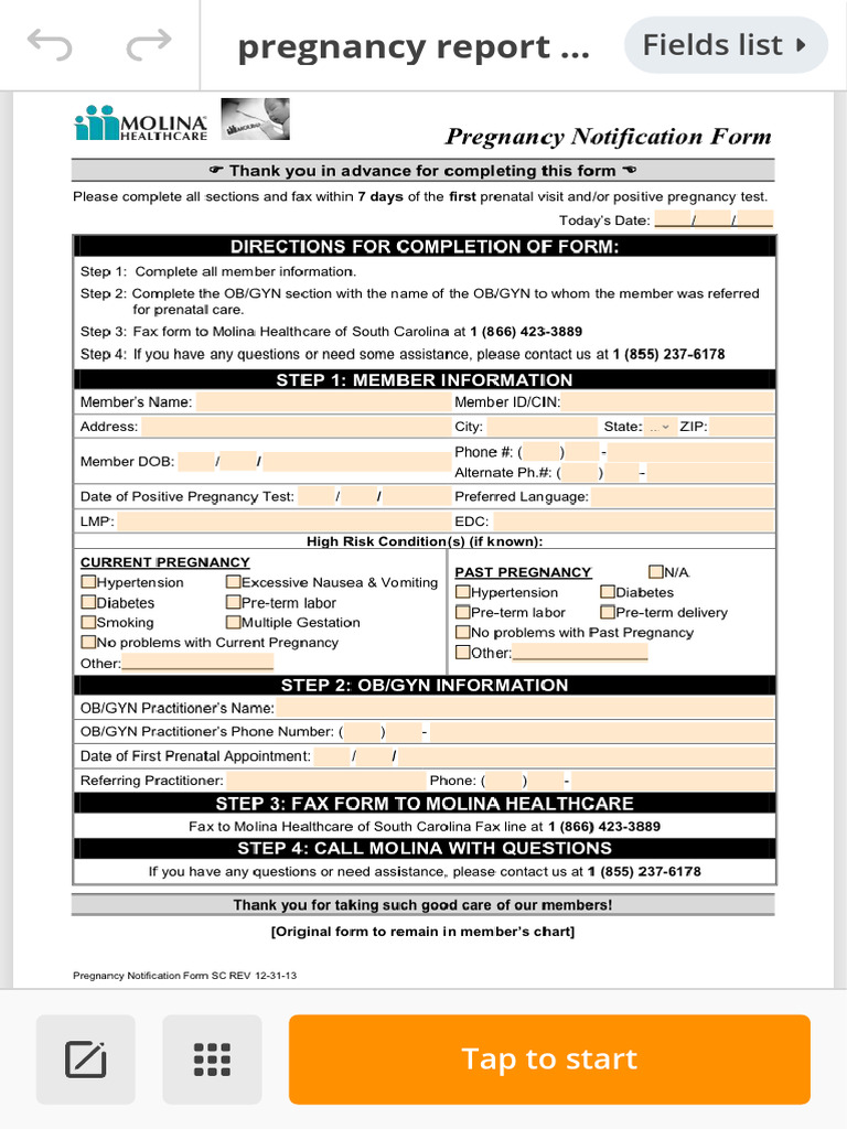 PDFfiller - Pregnancy Report Positive PDF | PDF