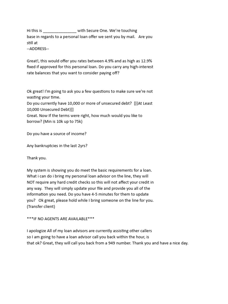 Script From Convoso | PDF