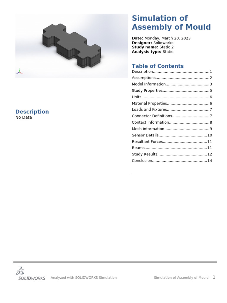 Static Analysis of Mould Assembly | PDF | Young's Modulus | Elasticity ...