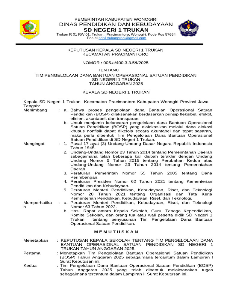 SK TIM BOS 2025 | PDF