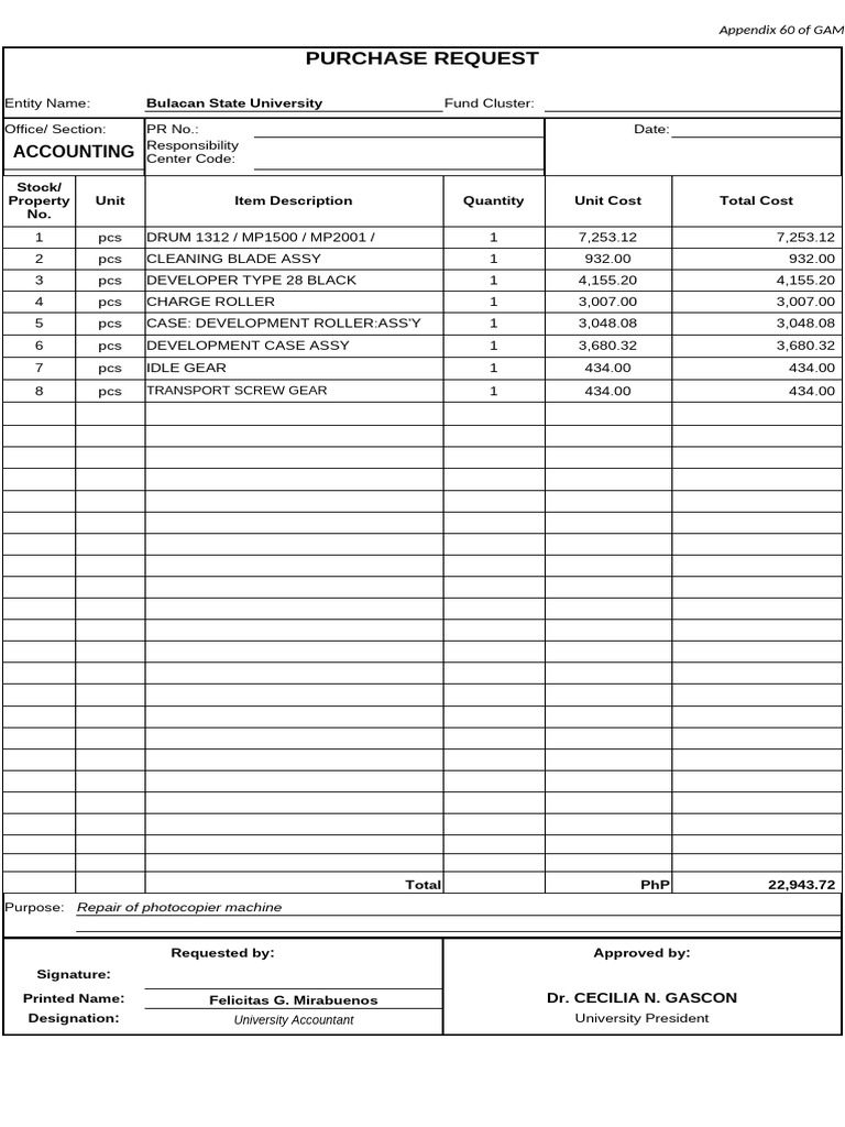 Bulacan State University Purchase Requests | PDF | Personal Computing ...