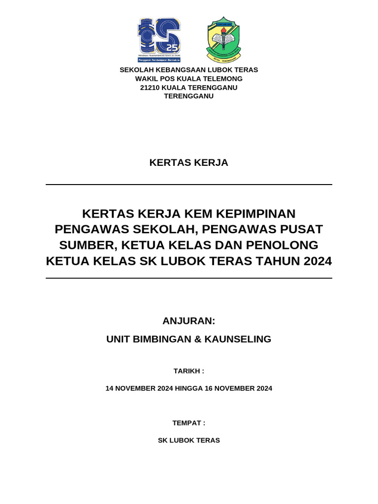 Kem Kepimpinan Pengawas 2024 - B. Kaunseling | PDF