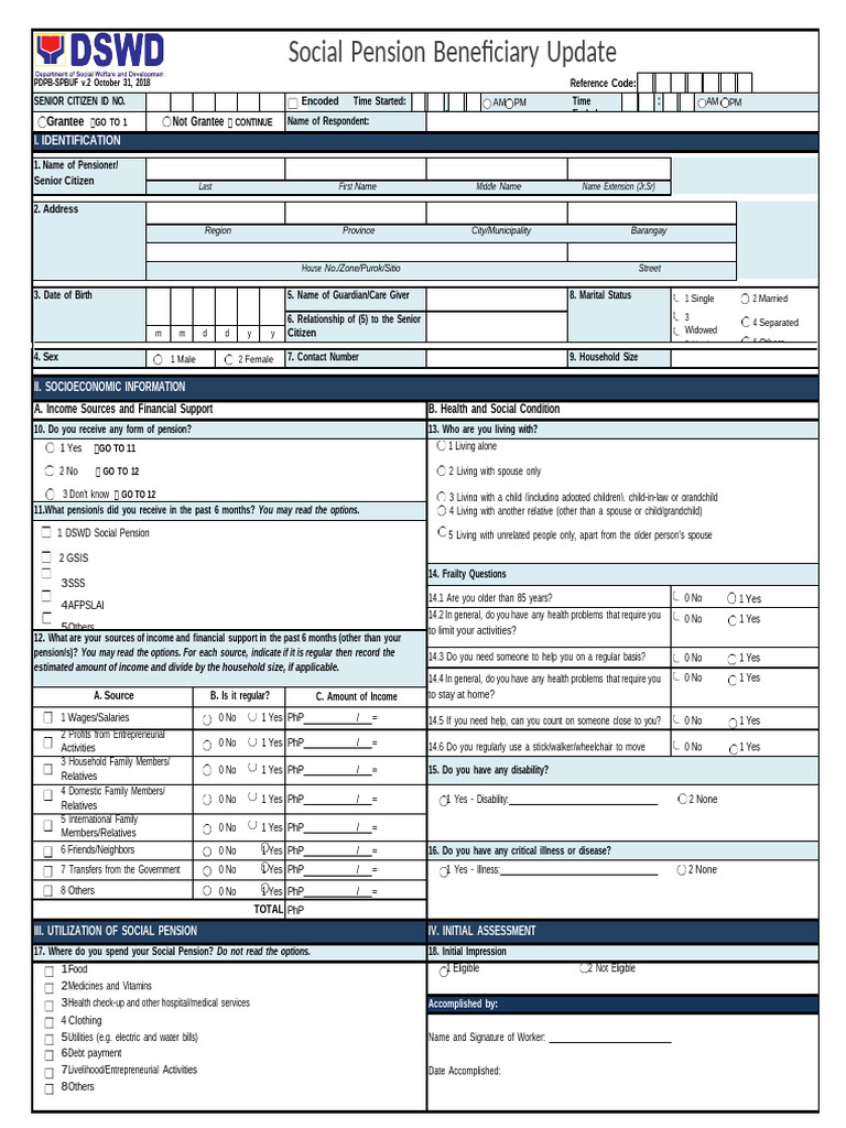 Senior Citizen Pension Validation Form | PDF | Income | Social Policy
