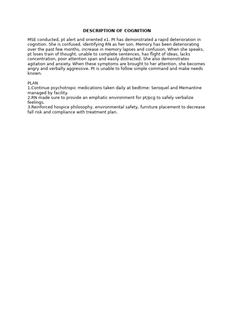 Description of Cognition | PDF