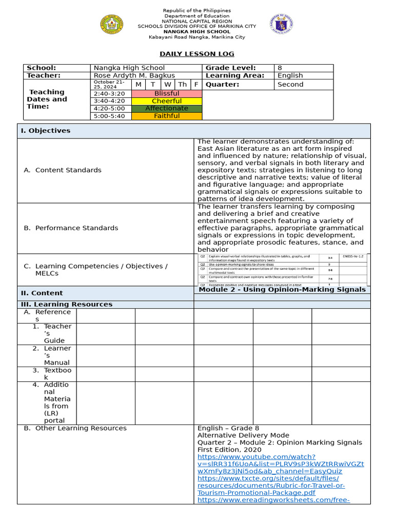 Module 2 - Using Opinion-Marking Signals (Part 2) | PDF | Learning ...