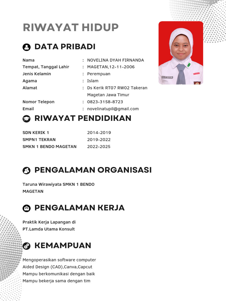 Riwayat Hidup Novelina Dyah Firnanda | PDF