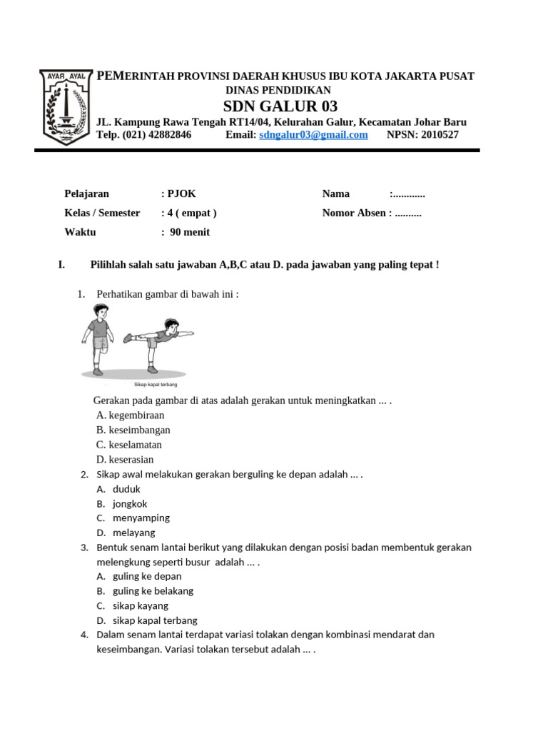 Soal PTS Kelas 4 SMT 2 2025 | PDF