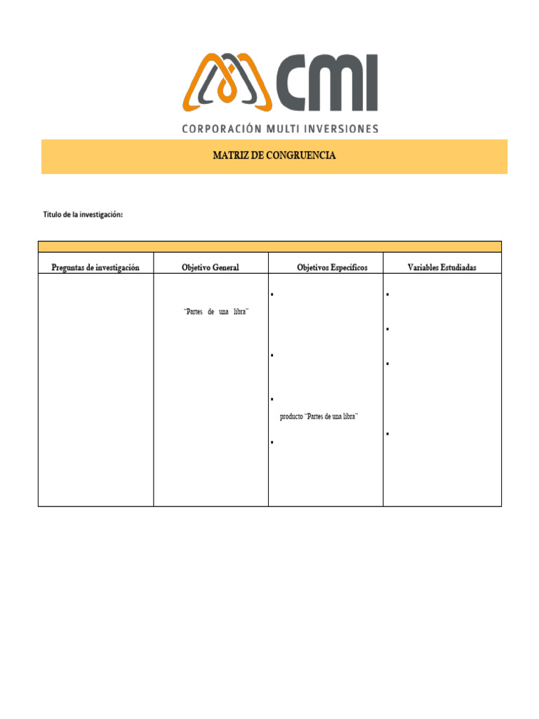 Matriz de Congruencia Cadeca Cmi | PDF