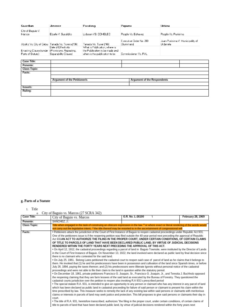 STATCON Parts of Statute To Presidential Decree | PDF | Statutory ...