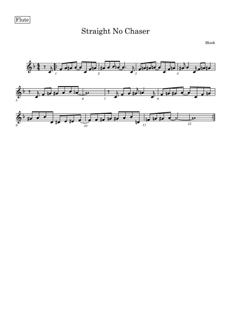 Straight No Chaser Lead Sheet | PDF