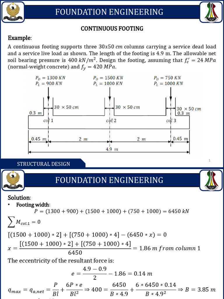 LECTURES-14 (Structural Design of Continuous Footing) | PDF | Applied And Interdisciplinary ...