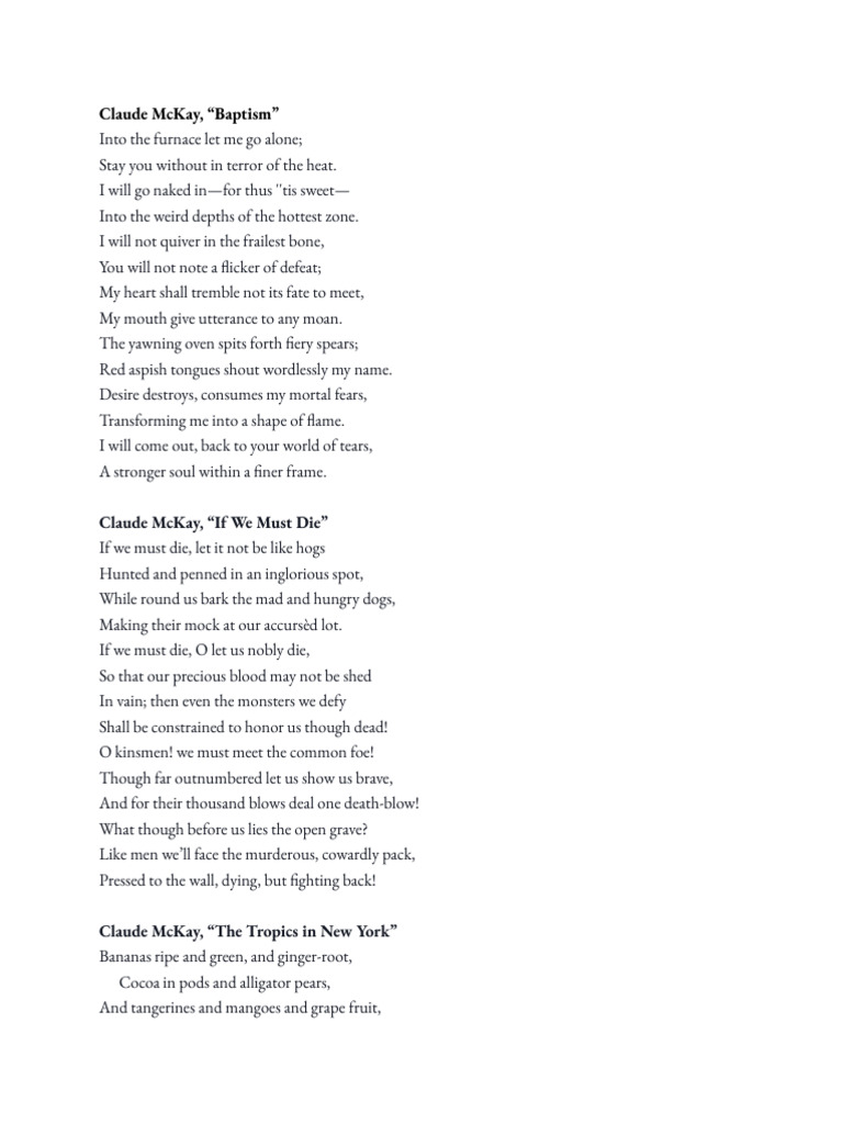 Harlem Renaissance Poems | PDF