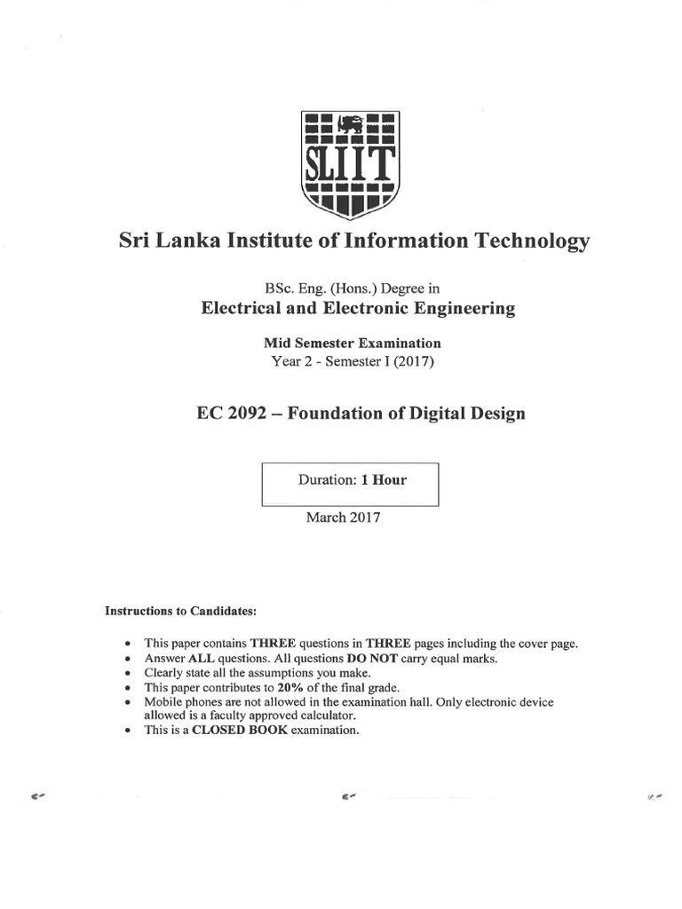 EC2092_Foundation of Digital Design | PDF