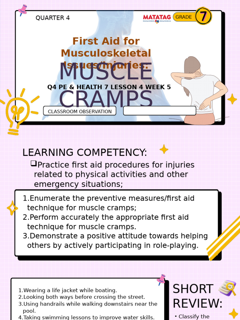 Q4 - Cot - PPT - Pe - Health 7 - Lesson 4 - Week 5 (First Aid For ...