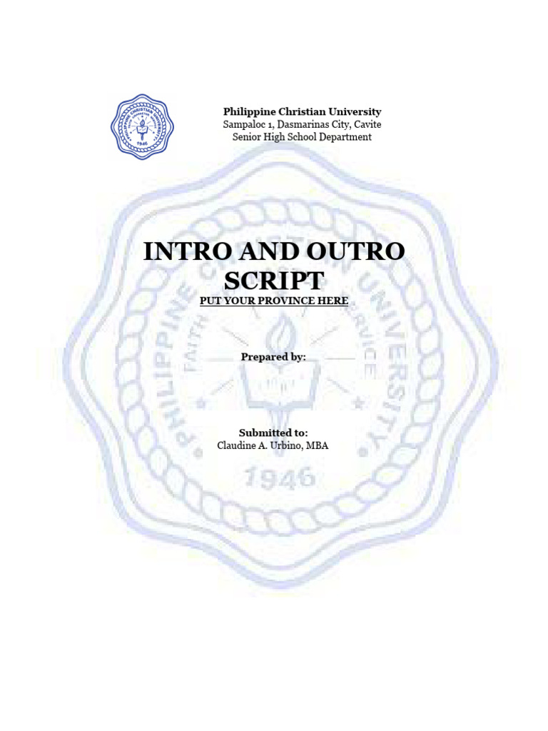 Senior High School Script Template | PDF