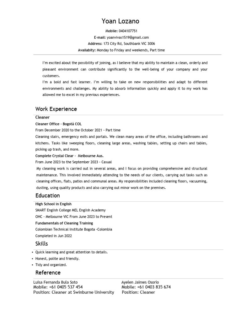 CV Yoan Lozano C. (2) | PDF