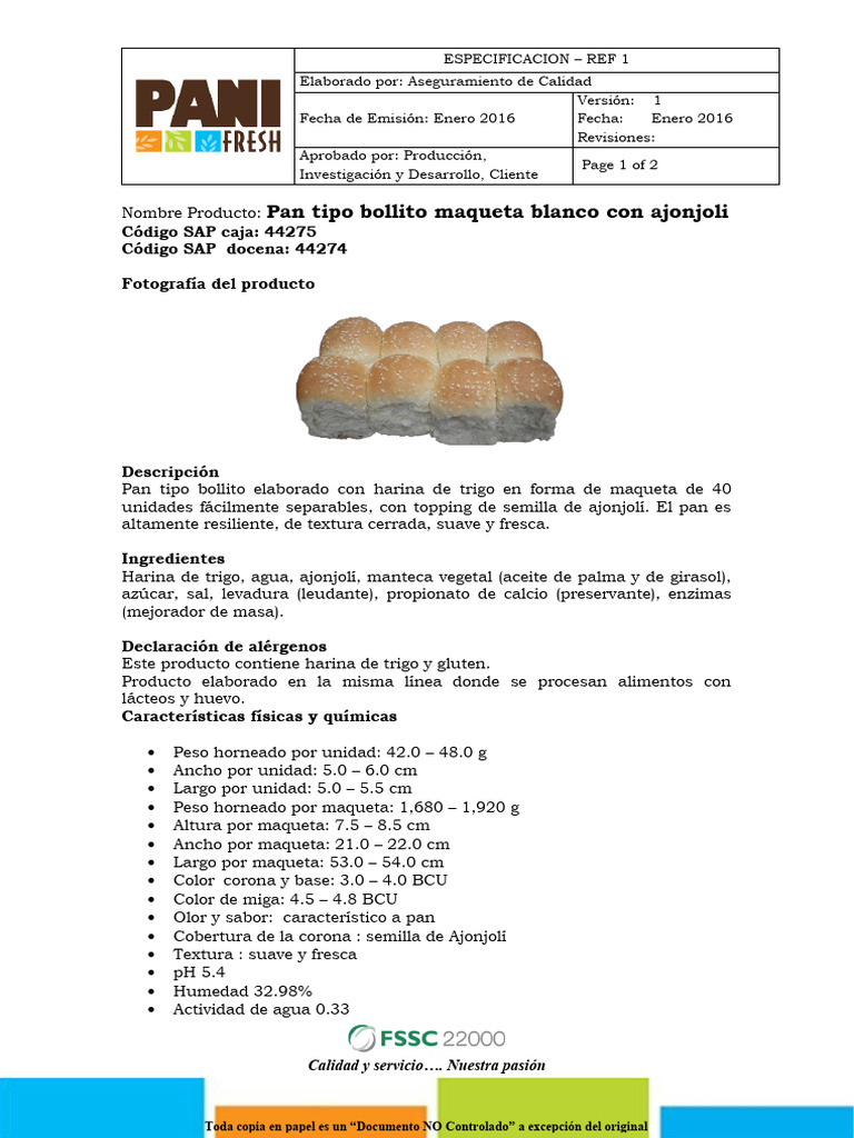 FT301330 Pan Tipo Bollito Blanco C-Ajon | PDF | Panes | Trigo