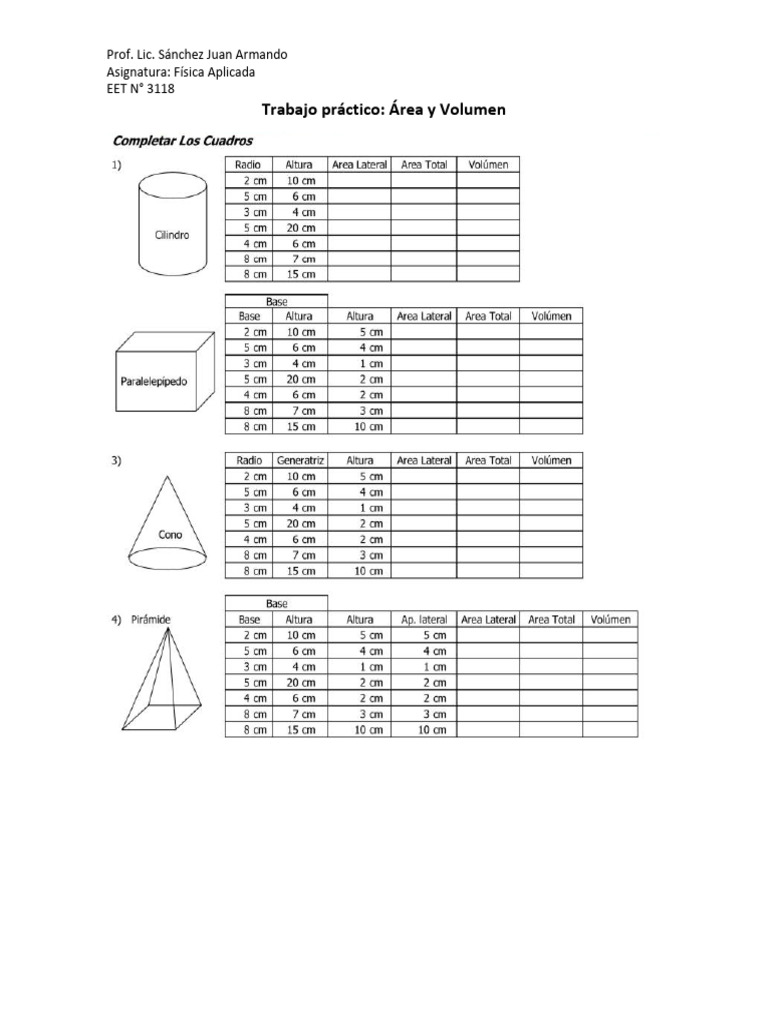 Trabajo pr-ctico.Area y Vol | PDF