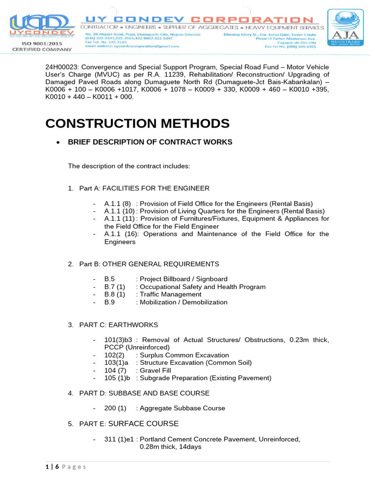 24H00023 - Construction Methods | PDF | Road Surface | Concrete