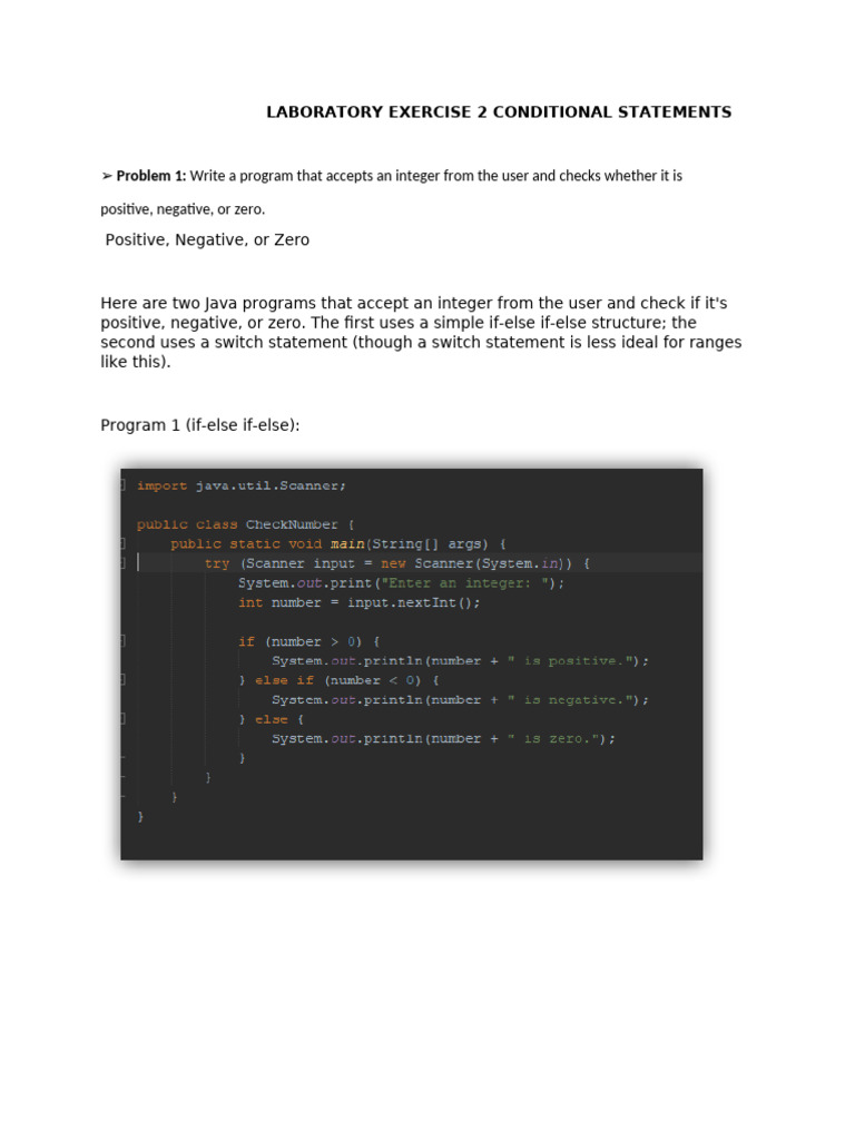 Laboratory Exercise 2 Conditional Statements By Rabosa J Pdf Computer Programming
