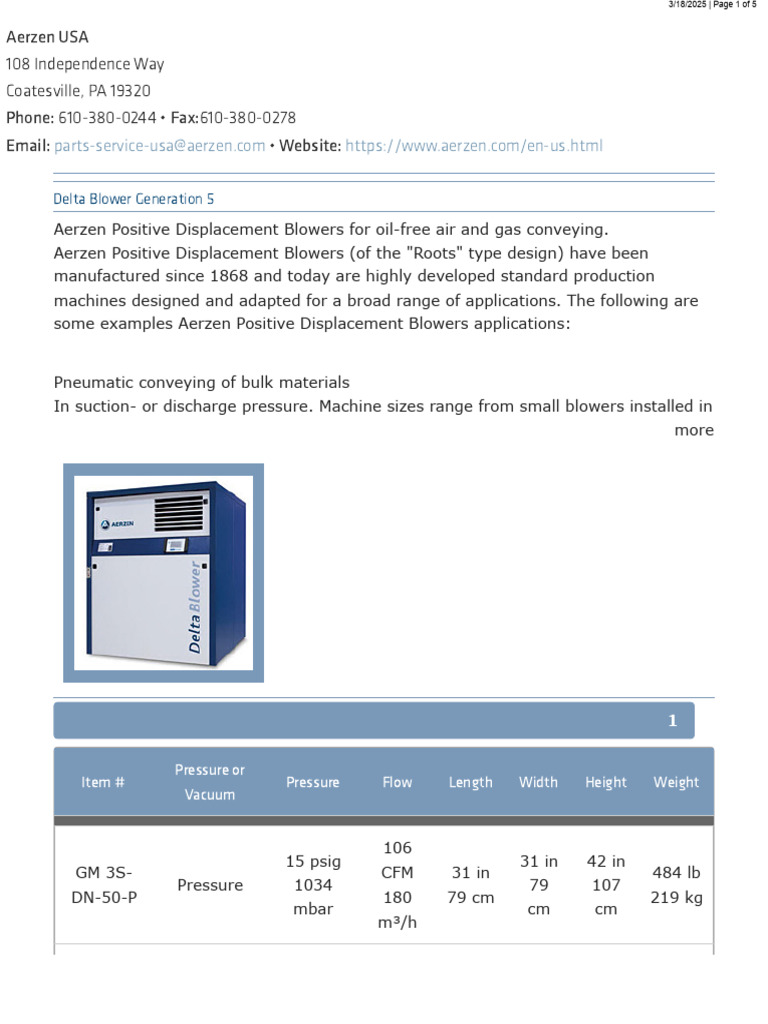 Delta Blower Generation 5 Overview | PDF | Pump | Pressure