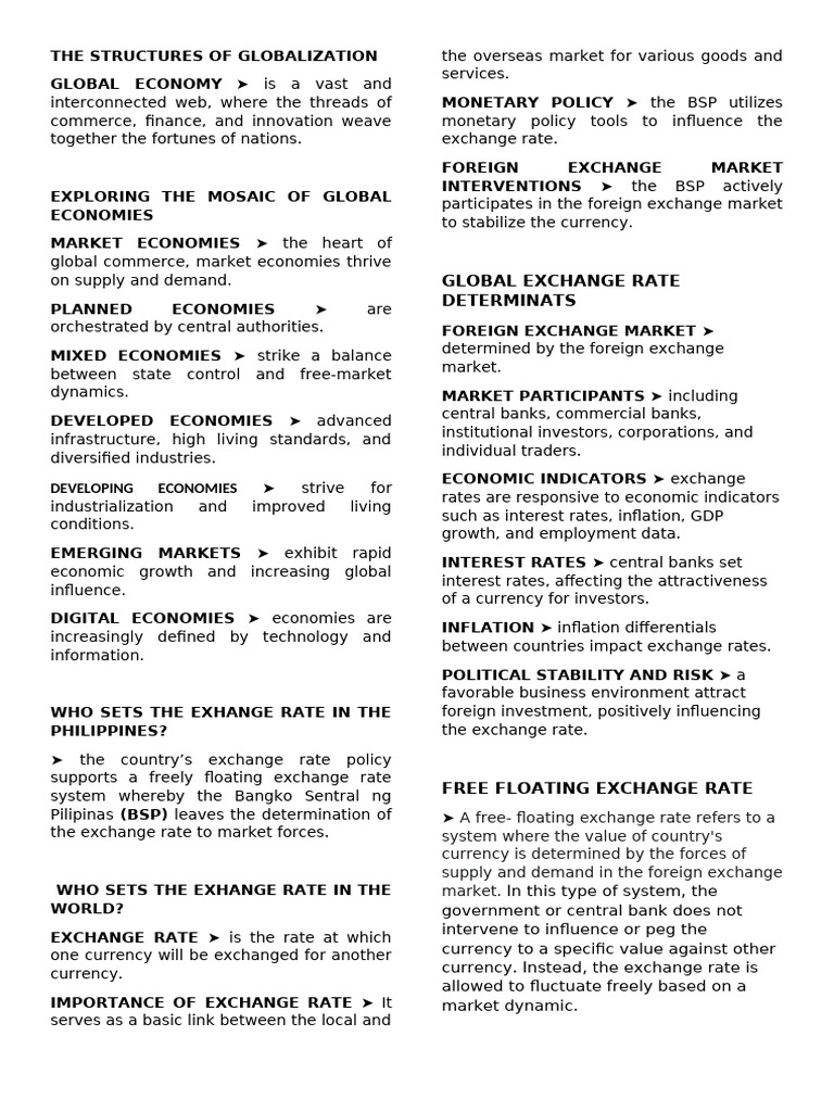 Gned 07 Handouts 2 & 3 - Contemporry World | PDF | Exchange Rate ...