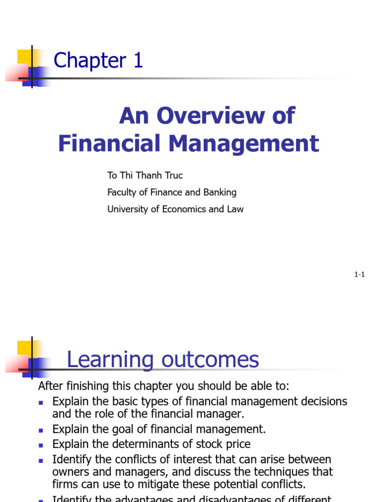 Chapter1 - An Overview of Financial Management | PDF | Limited Liability Company | Partnership