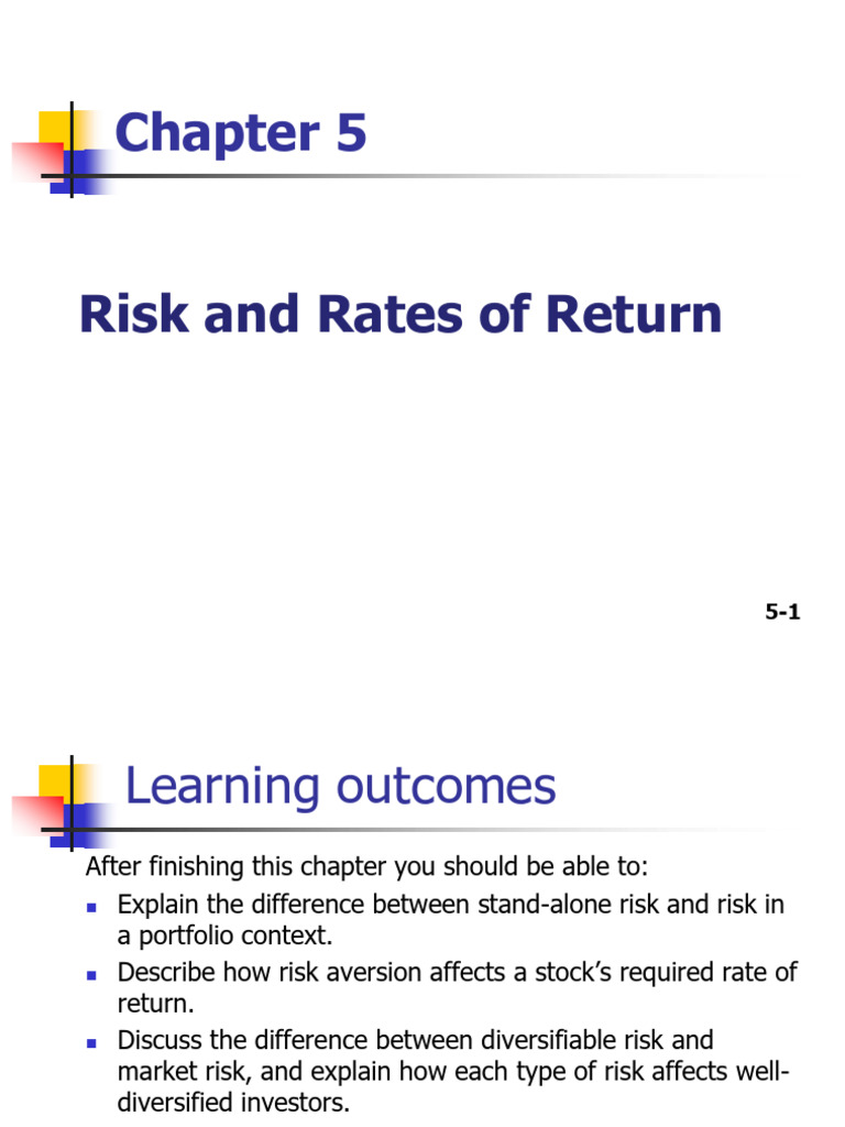 Chapter5 - Risk Rate of Return | PDF | Capital Asset Pricing Model ...